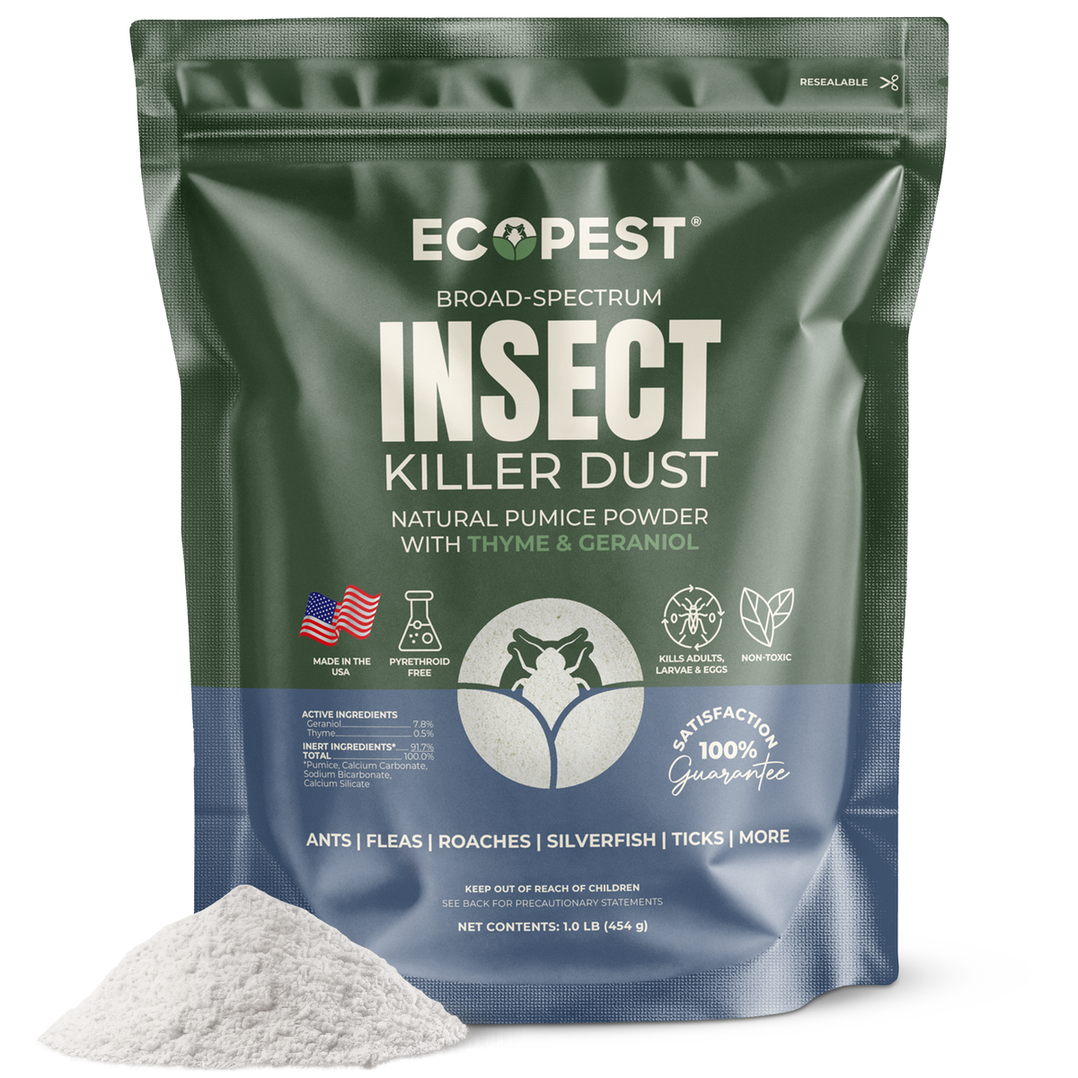 Broad-Spectrum Insect Killer Dust, 1 lb | Natural Pumice Powder with T