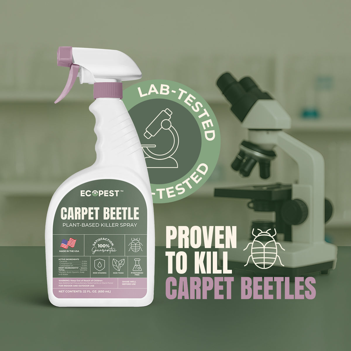 Carpet Beetle Spray, 22 oz. | Natural, Plant-Based Carpet Beetle Bug ...