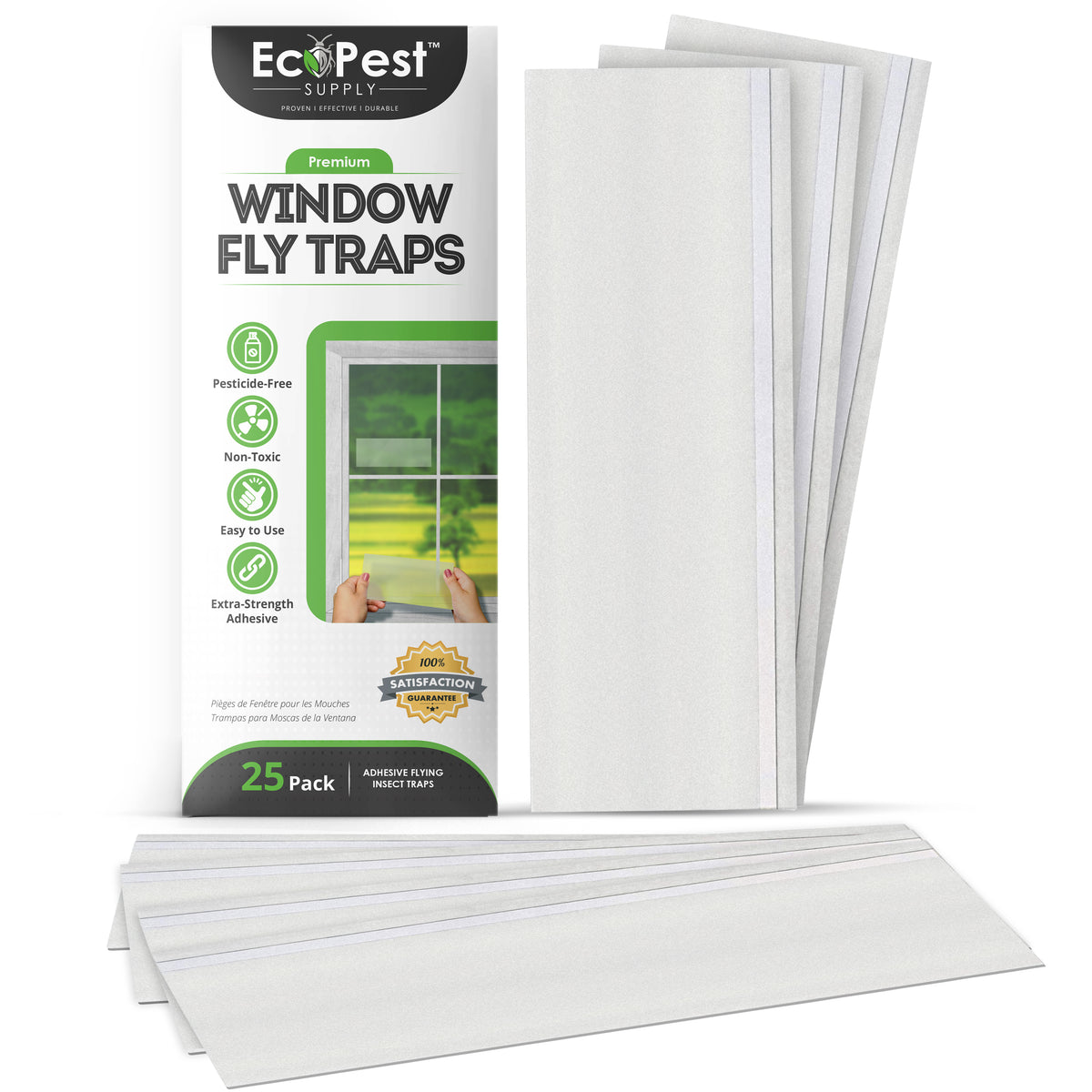 Window Fly Trap – 25 Pack | Transparent Sticky Fly Strips for Windows ...
